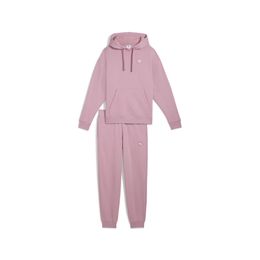 Jogginganzug Puma "Loungewear Fleece Jogginganzug Damen", Damen, Gr. L, poised pink, Obermaterial: 66% Baumwolle, 34% Polyester; Kapuzenfutter: 100% Baumwolle; Rippe: 3% Elasthan, 97% Baumwolle, Sportanzüge