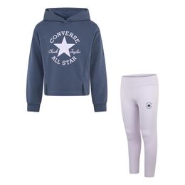 Kapuzensweatshirt Converse "CNVG DCTP HOODIE & LEGGING SET", Mädchen, Gr. 104 (4), vapor violet, Obermaterial: 60% Baumwolle, 40% Polyester. Kapuzenfutter: 65% Baumwolle, 35% Polyester. Obermaterial Hose: 85% Polyester, 15% Elasthan, Sweatshirts