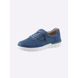 Sneaker Caprice, Damen, Gr. 39, blau (mittelblau), Veloursleder, Schuhe Sneaker