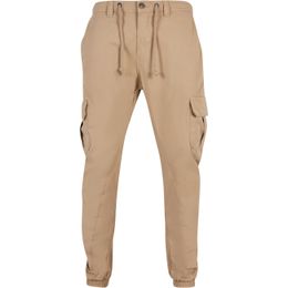 Cargohose Urban Classics "Urban Classics Herren Cargo Jogging Pants", Herren, Gr. 4XL, US-Gr&ouml;&szlig;en, unionbeige, 100% Baumwolle, unifarben, normal, Hosen Cargohose
