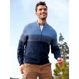 Cardigan Catamaran, Herren, Gr. 48, blau (marine, mittelblau), 100% Polyacryl, gemustert, gestreift, meliert, unifarben, Strickjacken