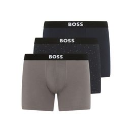 Boxershorts BOSS "Boxer Brief 3P BOSS ONE", Herren, Gr. M, 3 Stk., open miscellaneous 980, Jersey, Obermaterial: 95% Baumwolle, 5% Elasthan, k&ouml;rpernah, Unterhosen, elastischer Bund mit Logo, 1x gemustert, 2x uni