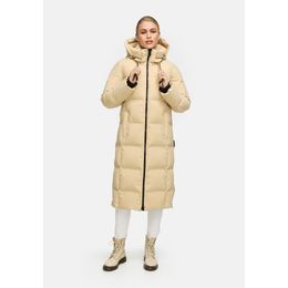 Winterjacke Marikoo "Tikoraa", Damen, Gr. 4XL, beige, Obermaterial: 100% Polyester; Futter: 100% Polyester; Wattierung: 100% Polyester; &Auml;rmelfutter: 100% Polyester, Jacken Winterjacke, mit extra langem Schnitt und hohem Kragen