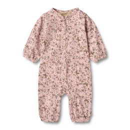 Jumpsuit Wheat "Wheat Jumpsuit L/S Felizia", M&auml;dchen, Gr. 68, rose powder flowers, 95% Baumwolle (Bio), 5% Elasthan, normal, Overalls Jumpsuit