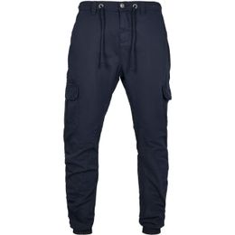 Cargohose Urban Classics "Urban Classics Herren Cargo Jogging Pants", Herren, Gr. M, US-Gr&ouml;&szlig;en, navy, 100% Baumwolle, unifarben, normal, Hosen Cargohose