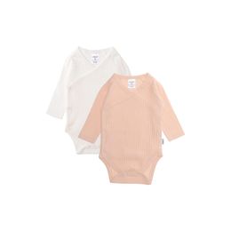 Wickelbody Liliput, Jungen, Gr. 50/56, EURO-Gr&ouml;&szlig;en, wei&szlig; (wei&szlig;, apricot), 95% Baumwolle, 5% Polyester, unifarben, kurz, Bodys, mit durchgehender Druckknopfleiste