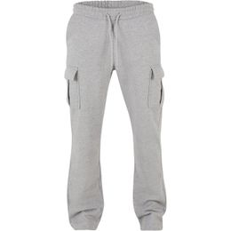 Cargohose Urban Classics "Urban Classics Herren Heavy Straight Leg Cargo Sweatpants", Herren, Gr. S, US-Gr&ouml;&szlig;en, grau, 80% Baumwolle, 20% Polyester, unifarben, loose fit, Hosen Cargohose