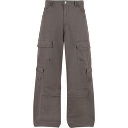 Cargohose Karl Kani "Karl Kani KK Og Multipocket Twill Cargopants", Herren, Gr. L, US-Gr&ouml;&szlig;en, grau, 100% Baumwolle, unifarben, normal, Hosen Cargohose