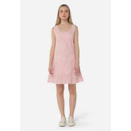 Jerseykleid FRESHLIONS "Avery", Damen, Gr. M, EURO-Gr&ouml;&szlig;en, pink, 100% Baumwolle, unifarben, normal, Rundhals, Kleider Jerseykleid, mit gerafftem Faltenrock