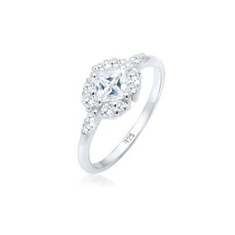 Verlobungsring Elli Premium "Verlobungsring Zirkonia Wei&szlig; 925 Sterling Silber" Gr. 54, silber, Fingerringe, Damen, 54mm, Silber 925 (Sterlingsilber), 1mm, Verlobungsring