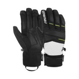 Skihandschuhe Reusch "Thunder R-TEX XT", Damen, Gr. 10.5, grau (schwarz, grau), 80% Polyester, 14% Ziegenleder, 3% Polyurethan, 3% Elasthan, unifarben, Handschuhe, mit wasser- und winddichter Membran