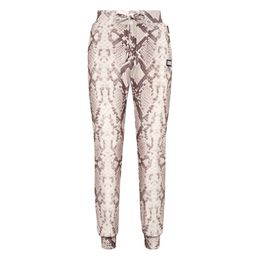 Jogginghose Philipp Plein "Python", M&auml;dchen, Gr. L, US-Gr&ouml;&szlig;en, 06, beige, Obermaterial: 100% Glas, 95% Polyester, 5% Elasthan, Hosen Jogginghose