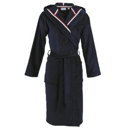 Unisex-Bademantel Carl Ross "481310" Gr. XS, blau (night blau), XS, Velours, Hausm&auml;ntel, Midil&auml;nge