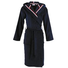 Unisex-Bademantel Carl Ross "481310" Gr. M, blau (night blau), M, Velours, Hausm&auml;ntel, Midil&auml;nge