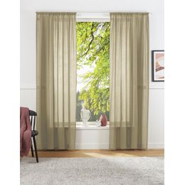 Vorhang "Lanea" Gr. 1, gelb (curry), B:135cm H:145cm, Baumwolle, Polyester, LeGer Home by Lena Gercke, Gardinen, Leinenoptik, 1 Schal, verschiedene Gr&ouml;&szlig;en