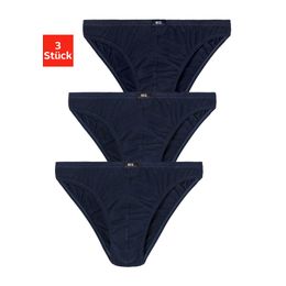 H.I.S. Slip H.I.S "Minislip", Herren, Gr. S, 3 Stk., blau (navy), Jersey, Obermaterial: 95% Baumwolle, 5% Elasthan, unifarben, körpernah, Unterhosen Slip, aus weichem Baumwoll-Stretch