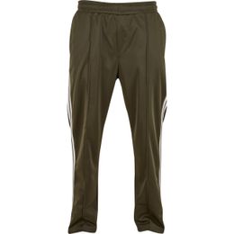 Jogginghose Urban Classics "Urban Classics Retro Tricot Track Pants", Herren, Gr. S, US-Größen, olive, 100% Polyester, gestreift, relaxed fit, Hosen Jogginghose