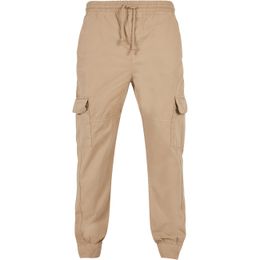 Cargohose Urban Classics "Urban Classics Herren Military Jogg Pants", Herren, Gr. XS, US-Gr&ouml;&szlig;en, unionbeige, 100% Baumwolle, unifarben, normal, Hosen Cargohose
