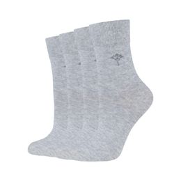 JOOP! Socken JOOP "for your daily glam", Damen, Gr. 39-42, grau (fog melange), Baumwollmischung, meliert, unifarben, elastisch, Socken Socken, mit Cornflower-Logo, Rippenb&uuml;ndchen