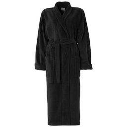 Bademantel Seahorse "Seahorse Pure Unisex" Gr. XL, schwarz, L:125cm, Velours, Hausm&auml;ntel, Bademantel, Langarm, aufgesetzte Taschen