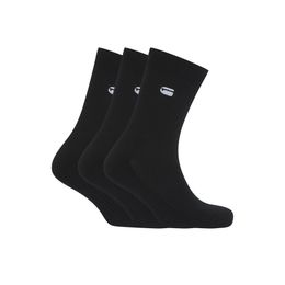 G-Star Raw Socken G-STAR "CLAY, 3 PACK SPORTS SOCKS", Damen, Gr. 40-43, schwarz, Baumwollmischung, unifarben, Socken Socken, unifarben, mit Labelstickerei