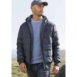 Steppjacke John Devin, Herren, Gr. XL (56/58), blau (marine), Web, Obermaterial: 100% Polyester. Futter: 100% Polyester. Wattierung: 100% Polyester, unifarben, Basic, angesetztes Bündchen, Jacken Steppjacke, Outdoorjacke mit Strickbündchen