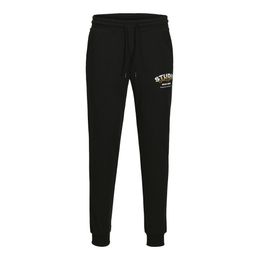 Jack & Jones Sweathose JACK & JONES "JPSTGORDON YUKI SWEAT PANTS BF", Herren, Gr. S, N-Gr, schwarz, Web, Obermaterial: 60% Baumwolle, 40% Polyester, unifarben, regular fit kn&ouml;chellang, Hosen Sweathose