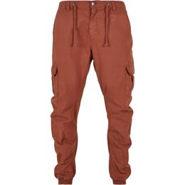 Cargohose Urban Classics "Urban Classics Herren Cargo Jogging Pants", Herren, Gr. M, US-Größen, terracotta, 100% Baumwolle, unifarben, normal, Hosen