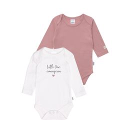 Body Liliput "Little One coming soon", Jungen, Gr. 62/68, EURO-Gr&ouml;&szlig;en, rosa (rosa, wei&szlig;), 100% Baumwolle, bedruckt, Bodys Body, 2er-Pack mit Druckkn&ouml;pfen