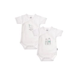 Body Liliput "Happy Day", Jungen, Gr. 62/68, EURO-Gr&ouml;&szlig;en, wei&szlig;, 100% Baumwolle, bedruckt, kurz, V-Ausschnitt, Bodys Body, mit praktischer Druckknopfleiste