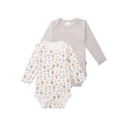 Body Liliput "B&auml;rchen", Jungen, Gr. 86/92, EURO-Gr&ouml;&szlig;en, grau, 100% Baumwolle, bedruckt, lang, Bodys Body, mit niedlichem Print