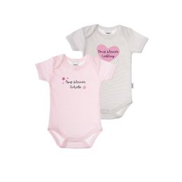 Body Liliput "Opis kleiner Schatz", Jungen, Gr. 44, EURO-Gr&ouml;&szlig;en, rosa (rosa, grau), 100% Baumwolle, bedruckt, normal, Rundhals, Bodys Body, mit praktischen Druckkn&ouml;pfen