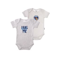 Kurzarmbody Liliput "Hug me", Jungen, Gr. 74/80, EURO-Gr&ouml;&szlig;en, grau, 100% Baumwolle, bedruckt, normal, Rundhals, Bodys, mit praktischen Druckkn&ouml;pfen im Schritt