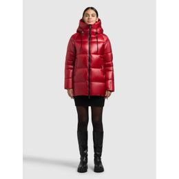 Steppjacke Khujo "CARA", Damen, Gr. M, nebula rot, 100% Nylon, unifarben, Raglan&auml;rmel elastischer Bund mit Windstopper, Jacken Steppjacke