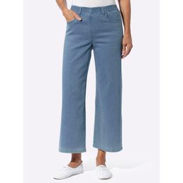 Bequeme Jeans Classic Basics, Damen, Gr. 38, Normalgr&ouml;&szlig;en, bunt (blau, bleached, wei&szlig;), 97% Baumwolle, 3% Elasthan, unifarben, 7/8-L&auml;nge, Jeans