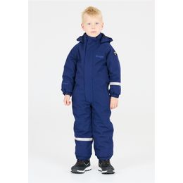 Schneeoverall ZIGZAG "Vally", Jungen, Gr. 110, EURO-Gr&ouml;&szlig;en, blau (dunkelblau, blau), 100% Polyester, lang, Overalls, mit wasser- und winddichter TPU-Membran