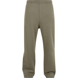 Jogginghose Urban Classics "Urban Classics Fluffy Trackpants", Herren, Gr. XXL, US-Größen, paleolive, 70% Baumwolle, 30% Polyester, unifarben, loose fit, Hosen