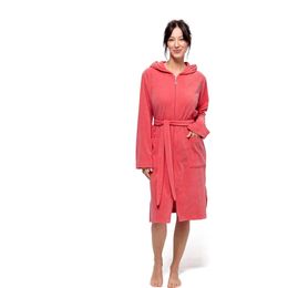 M&ouml;ve Unisex-Bademantel M&Ouml;VE "ideal f&uuml;r Sauna & Spa, Hotelbademantel, Morgenmantel" Gr. S, rot (coral), L:100cm, Obermaterial: 80% Baumwolle, 20% Polyester, Hausm&auml;ntel
