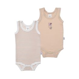 Body Liliput "Eule", Jungen, Gr. 74/80, EURO-Gr&ouml;&szlig;en, beige, 95% Baumwolle, 5% Polyester, bedruckt, Rundhals, Bodys Body, 2er-Pack mit angenehmem Rundhalsausschnitt