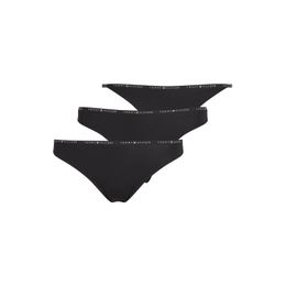 Slip "3 PACK MULTI SHAPE BOTTOM", Damen, Gr. XS (34), 3 Stk., schwarz (schwarz, schwarz, schwarz), Jersey, Obermaterial: 79% Polyamid, 21% Elasthan, Tommy Hilfiger Underwear, unifarben, k&ouml;rpernah, Unterhosen Slip, mit Shape Effekt
