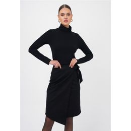 Wickelrock FRESHLIONS "Aska", Damen, Gr. S, schwarz, 100% Polyester, normal, R&ouml;cke Wickelrock, mit Bindeb&auml;ndern an der Seite