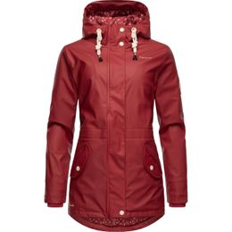 Regenjacke Navahoo "Oceans Heart", Damen, Gr. L (40), rot (blutrot), Oberstoff: 70% Polyester, 30% Polyurethan; Futter: 100% Polyester; Wattierung: 100% Polyester; &Auml;rmelfutter: 100% Polyester, figurumspielend Po-bedeckend, &Auml;rmel ohne &Auml;rmelschlitz Rippstrickb&uuml;ndchen mit Kn&ouml;pfen, Jacken Regenjacke, stylischer wasserdichter Regenmantel mit Kapuze