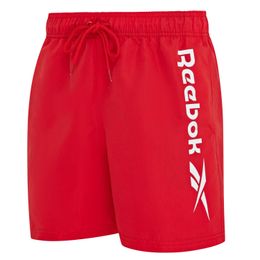 Badeshorts Reebok "Yestin", Damen, Gr. S (4), N-Gr, vector rot, Microfaser, Obermaterial: 100% Polyester, bedruckt, unifarben, Badehosen Badeshorts, mit Kordelzug und elastischem Bund, mit Logo, basic