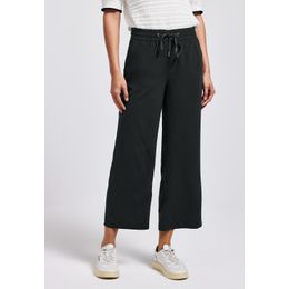 Stoffhose Street One "Style Emee", Damen, Gr. 40, L&auml;nge 26, gr&uuml;n (pine grove gr&uuml;n), Web, Obermaterial: 100% Viskose, unifarben, normal 7/8-L&auml;nge, Hosen Stoffhose, Sommerhose mit elastischem Bund mit Tunnelzug