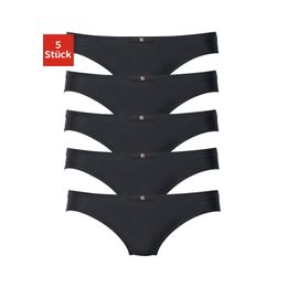 H.I.S. String H.I.S, Damen, Gr. 40, schwarz, Obermaterial: 95% Baumwolle, 5% Elasthan, unifarben, körpernah, Unterhosen String, aus elastischer Baumwoll-Qualität
