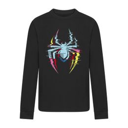 Longsleeve ABSOLUTE CULT "ABSOLUTE CULT Kids Spiderman - Graffiti Longsleeve", Mädchen, Gr. 110/116, schwarz, 100% Baumwolle, bedruckt, normal, amerikanischer Ausschnitt, Shirts