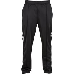 Jogginghose Urban Classics "Urban Classics Retro Tricot Track Pants", Herren, Gr. S, US-Gr&ouml;&szlig;en, schwarz, 100% Polyester, gestreift, relaxed fit, Hosen Jogginghose