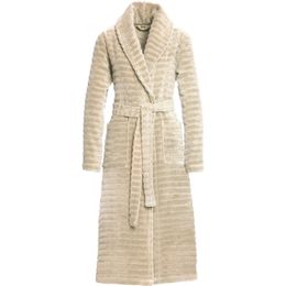 Bademantel Vossen "Coco, ideal f&uuml;r Sauna & Spa, Hotelbademantel, Morgenmantel" Gr. L, braun (tibet), L:115cm, Baumwolle, Hausm&auml;ntel, Bademantel, softes Wellendesign