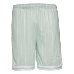 Shorts Karl Kani "Karl Kani Herren KM232-005-1 KK Retro Pinstripes Mesh Shorts", Herren, Gr. L, US-Gr&ouml;&szlig;en, light mint, wei&szlig;, 100% Polyester (Recycelt), gestreift, normal, Hosen Shorts