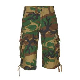 Shorts MOLECULE "Molecule Cargo Shorts 3/4 BAGGY", Herren, Gr. S, Normalgrößen, woodland, Obermaterial: 100% Baumwolle, Hosen Shorts